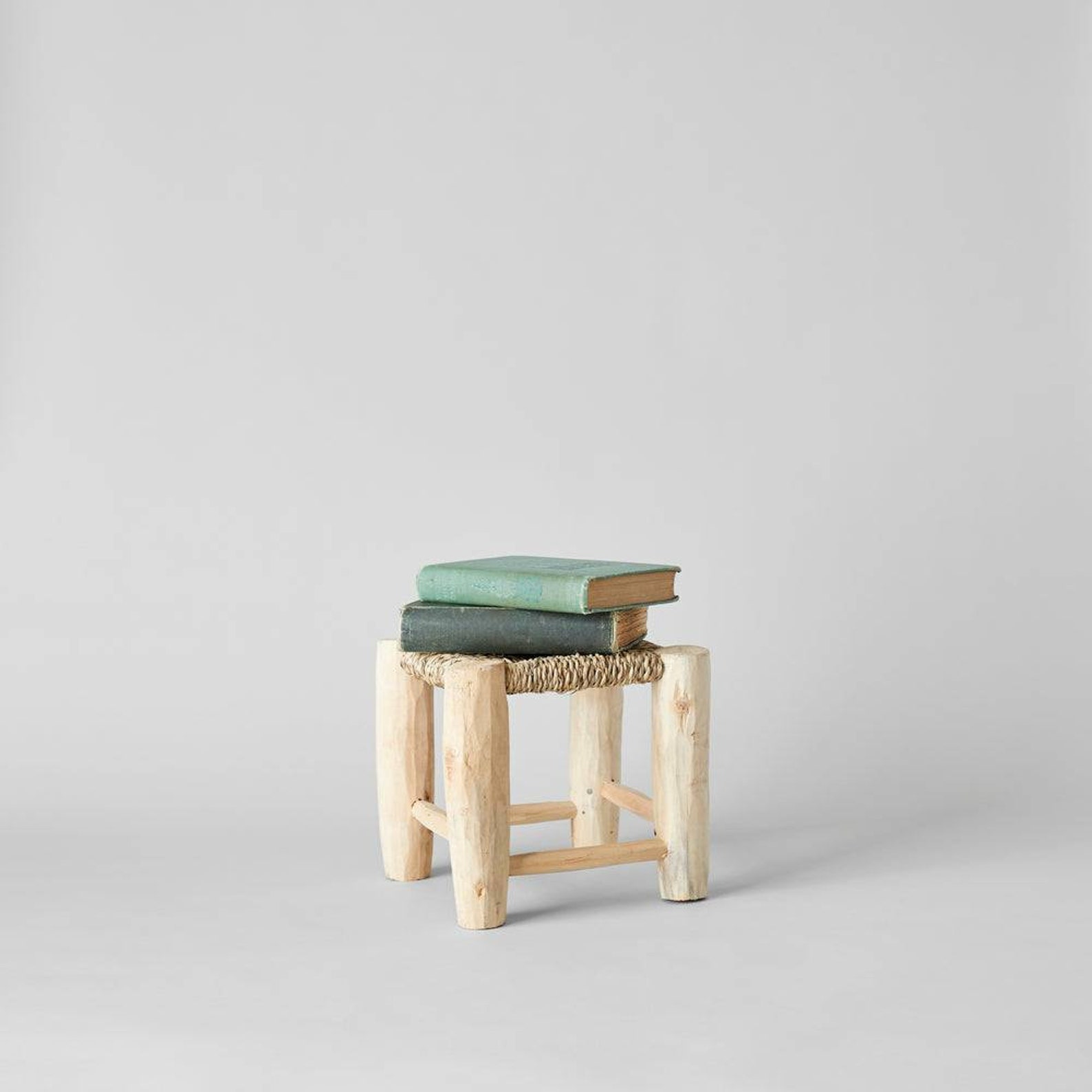 Handmade Vintage Wood and Straw Stool Handmade in Morocco - Etsy