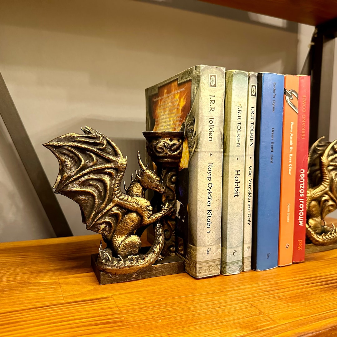 Dragon Bookend Set | | Hand Painted 3D Printed Book Holder - Etsy