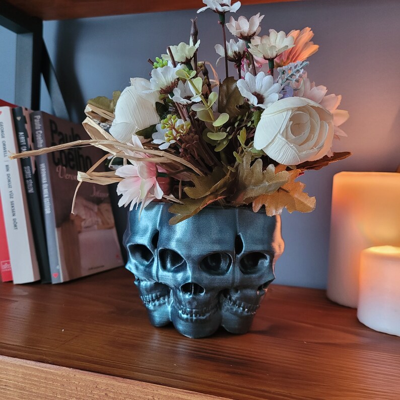 Multi Skull Planter | 3D Printed Skull Pot | Face Planter | Flower ...