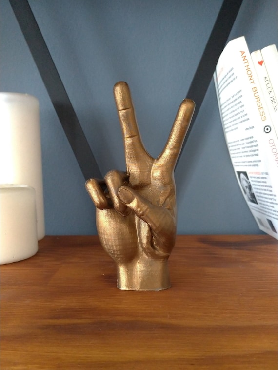 Gold Victory Hand Sculpture Victory Sign Peace Symbol Gift - Etsy