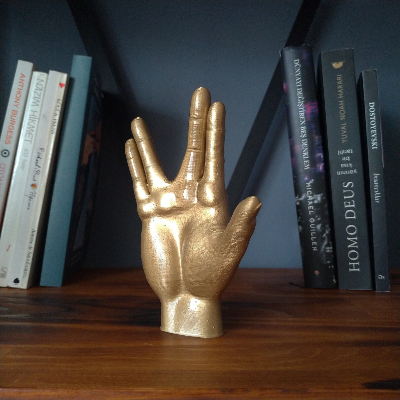 Spock Hand Sculpture Gold Vulcan Salute Sign Statue Star | Etsy