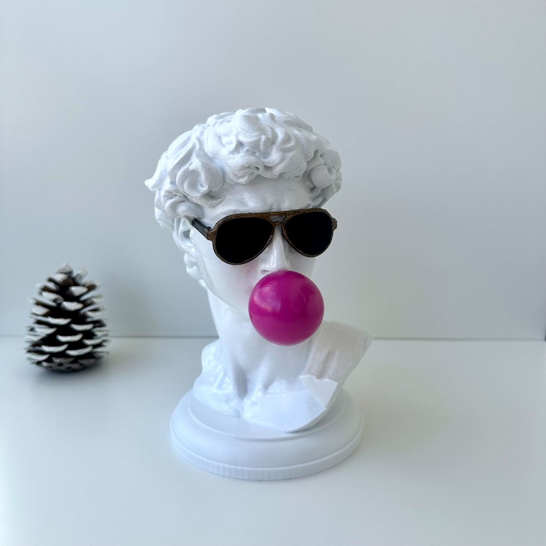 David Bust Pop Art | Bubblegum Michelangelo's David Statue | Modern Art ...