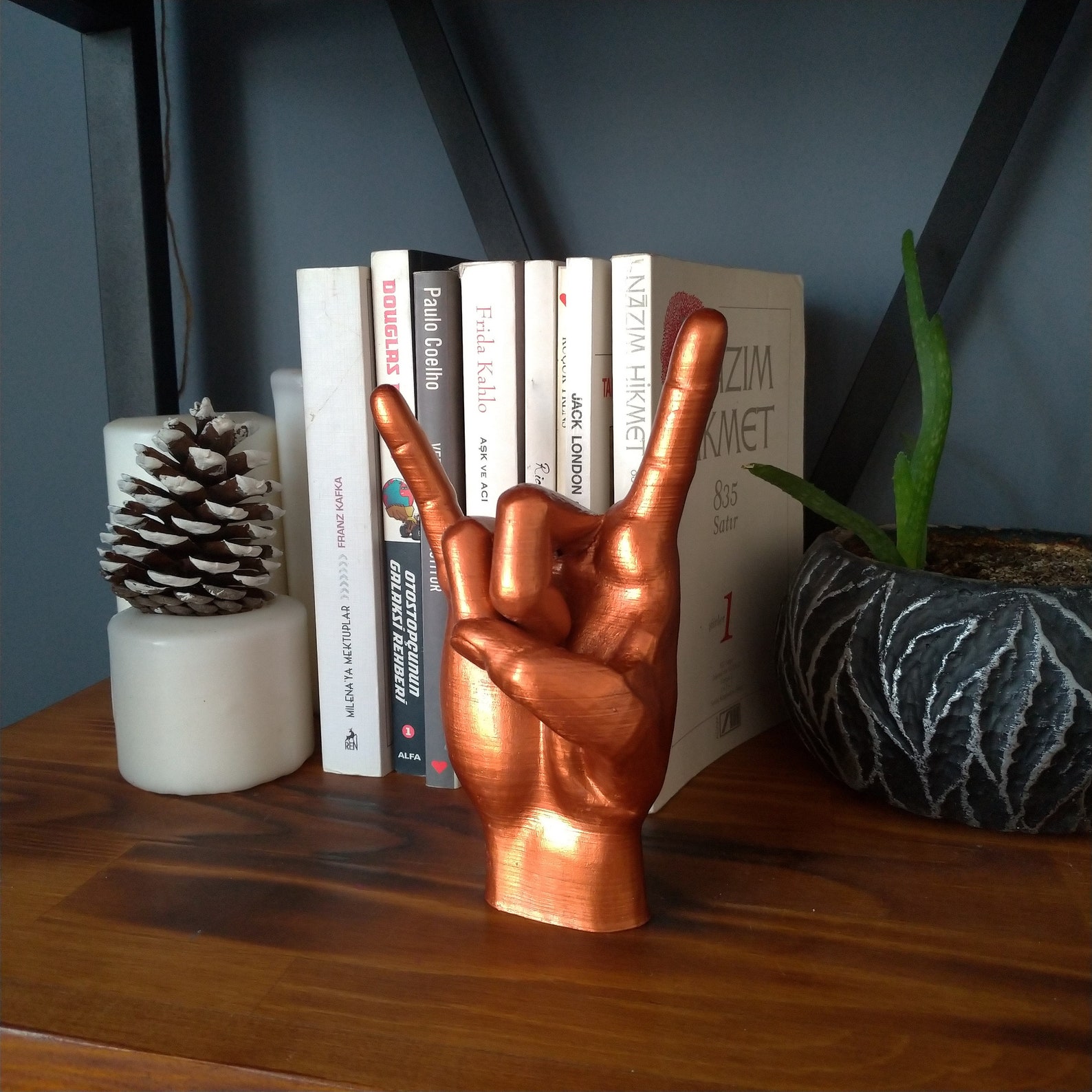Metal Hand Sculpture | Rock Sign Statue | Rock'n'roll Hand Statue ...