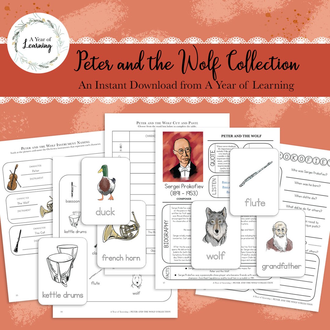 Peter and the Wolf Collection, Sergei Prokofiev Composer Study - Etsy