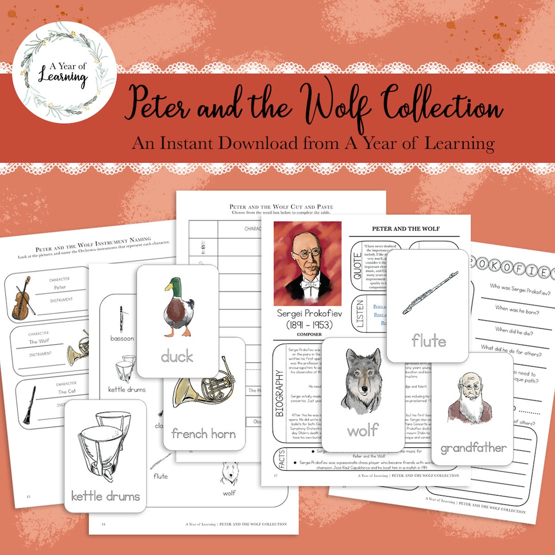 Peter and the Wolf Collection, Sergei Prokofiev Composer Study - Etsy