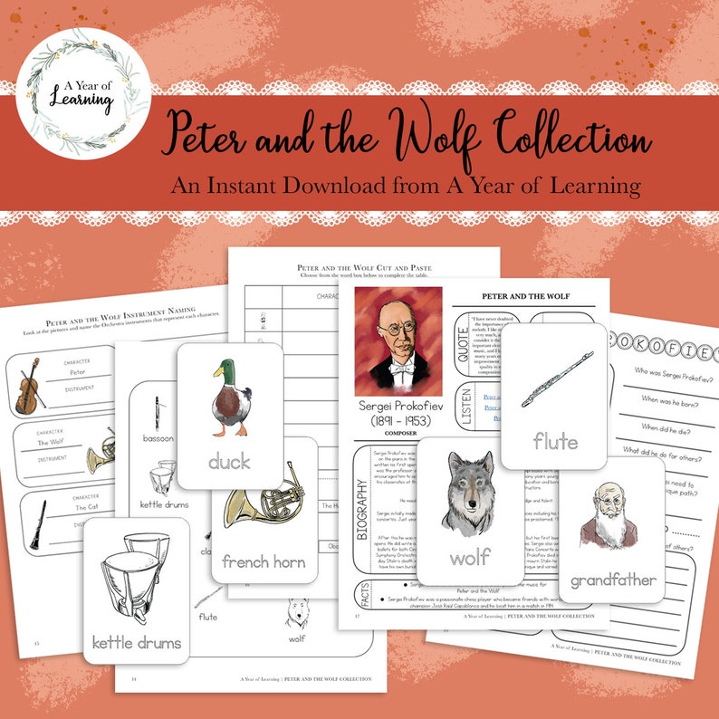 Peter and the Wolf Collection, Sergei Prokofiev Composer Study - Etsy