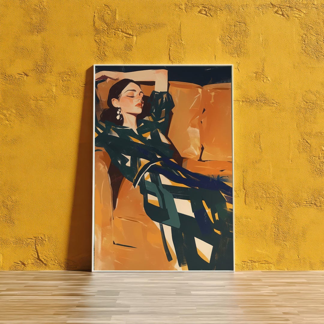 Digital Download Abstract Relaxing Woman Portrait Print - Etsy