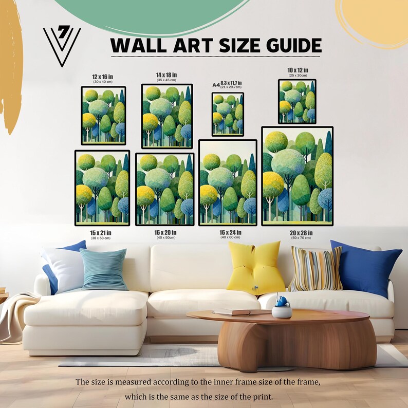 Mid-century Modern Forest Art Print | Abstract Landscape Wall Decor ...