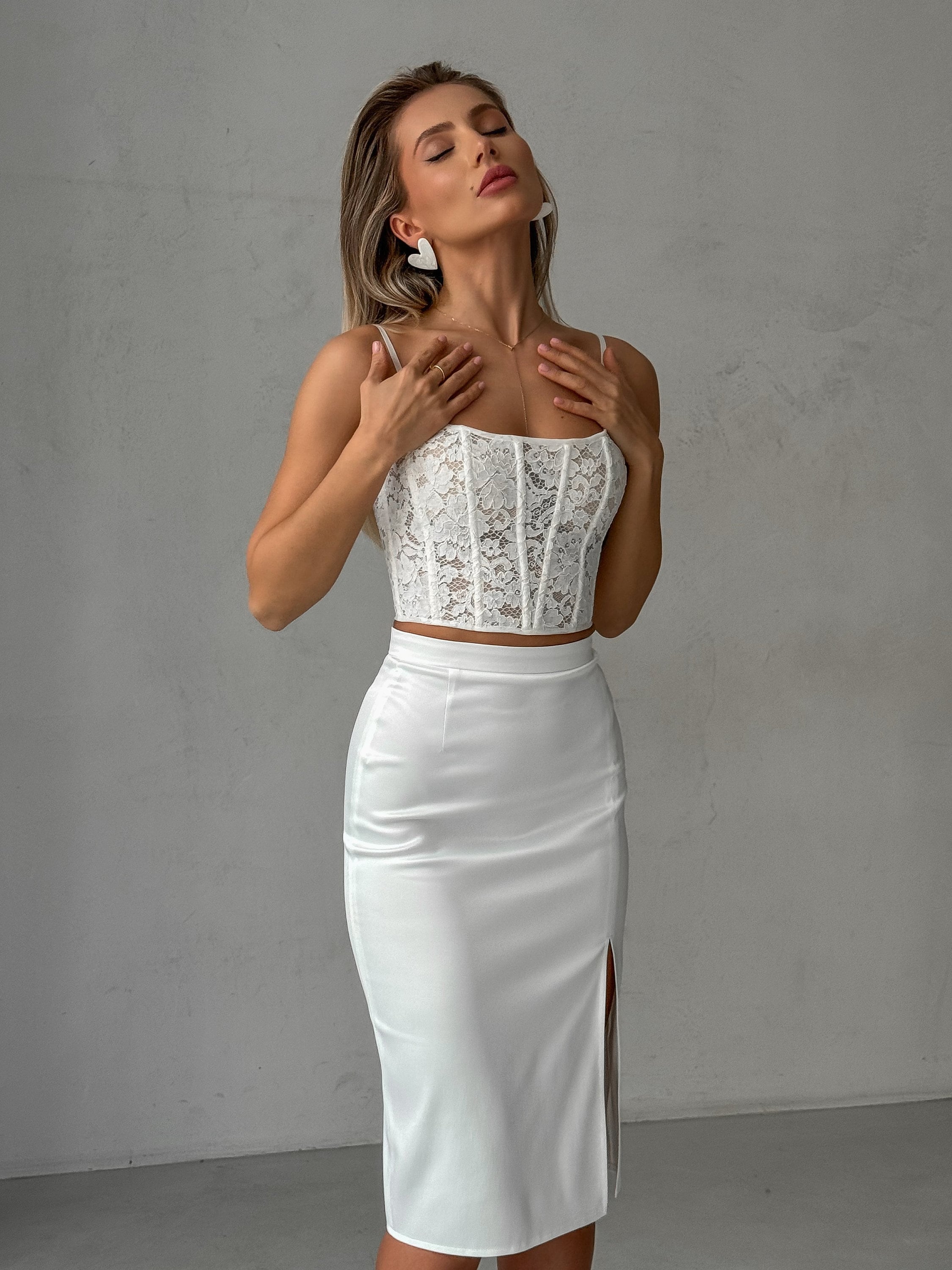 Off-white Wedding Lace Corset Top With Thin Straps, Handmade Corset ...