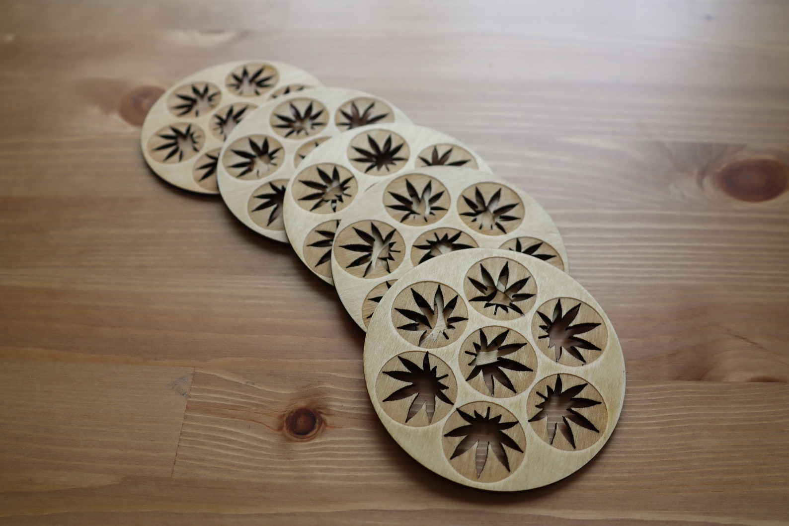 Wood Coasters set of 5-laser cut design / pretty gift birthday | Etsy