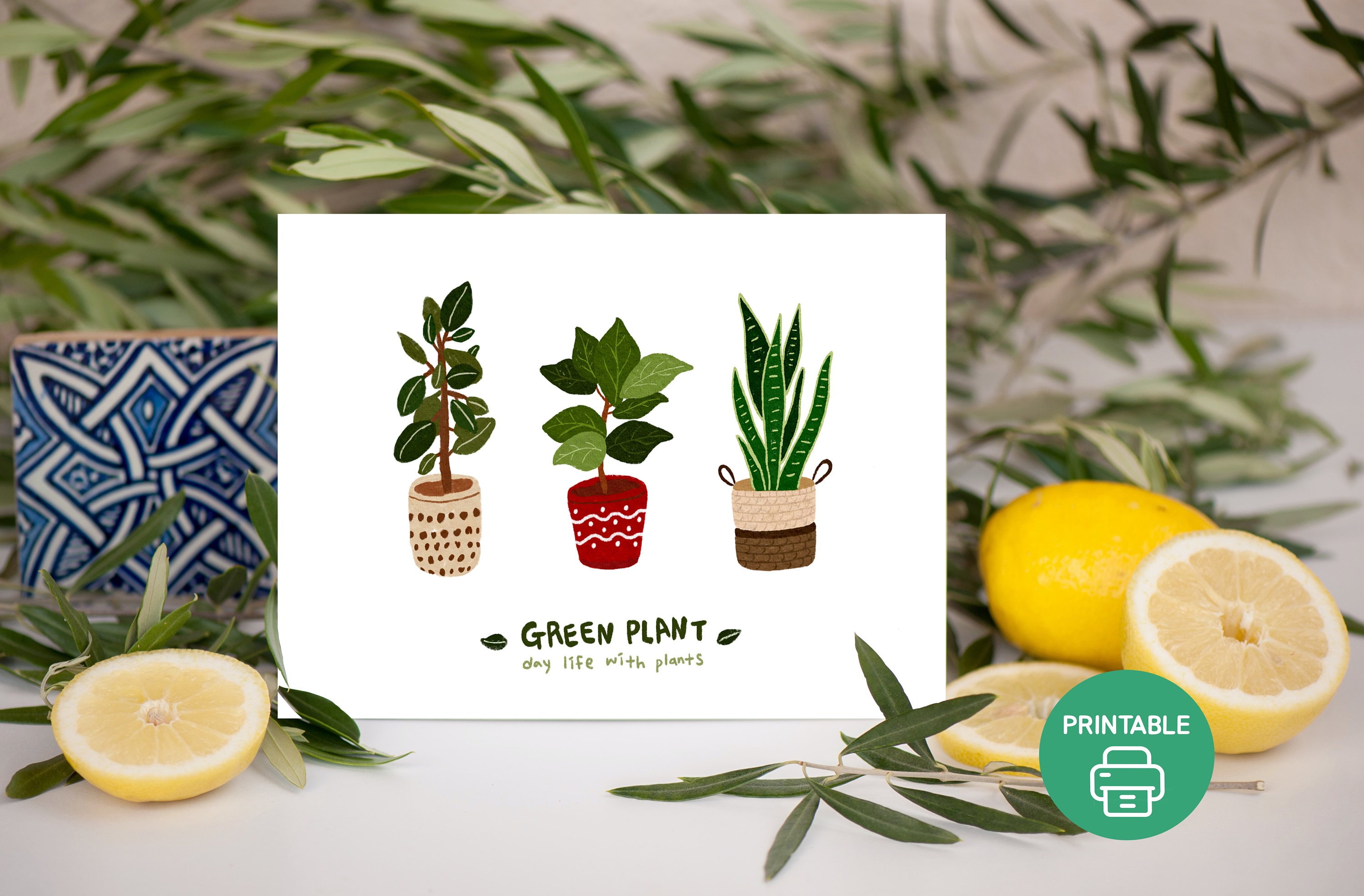 Tarjetas de Plantas Imprimibles, Arte Botánico, Naturaleza, Tarjeta ...