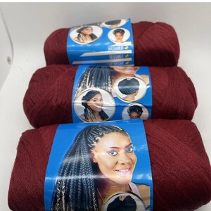 3 Rolls Brazil Brazilian Wool Hair Yarn for Braiding and Weaving Red ...