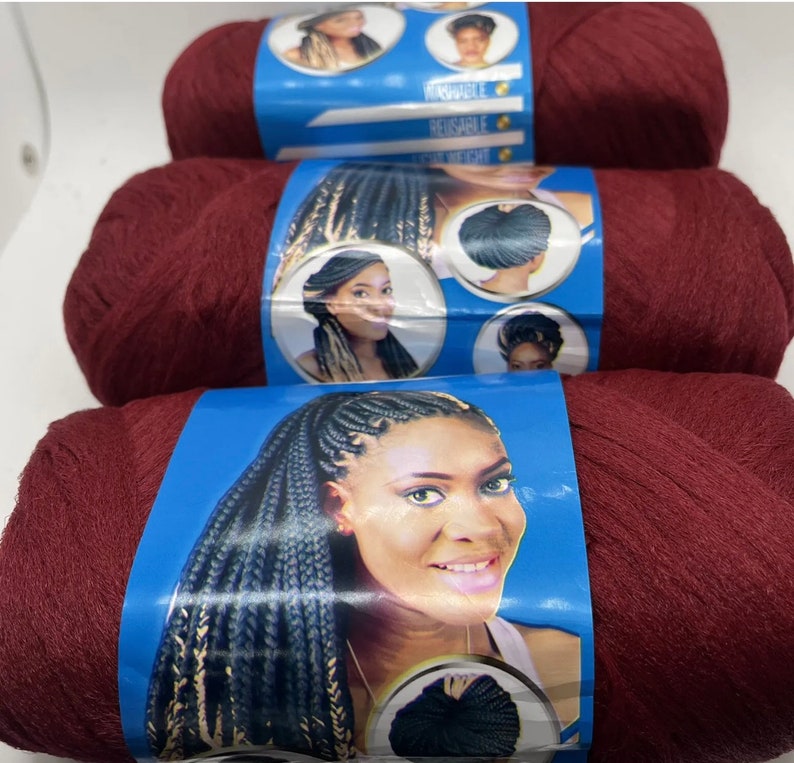 3 Rolls Brazil Brazilian Wool Hair Yarn for Braiding and Weaving Red ...