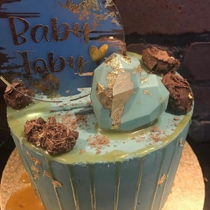 Gold Leaf Cake Topper 15cm Acrylic Cake Topper Personalised - Etsy UK