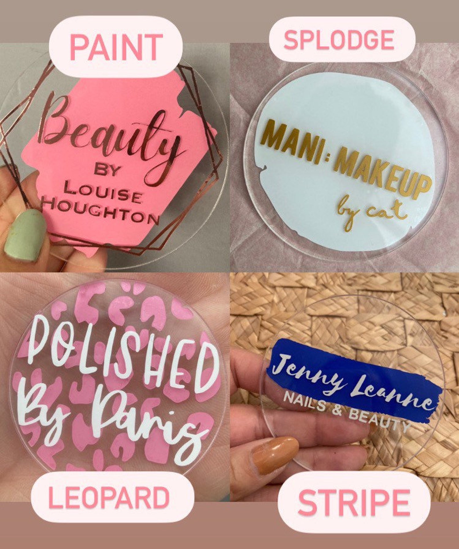 Name / Logo Acrylic Disc Nailfie Acrylic Disc Nail Art - Etsy