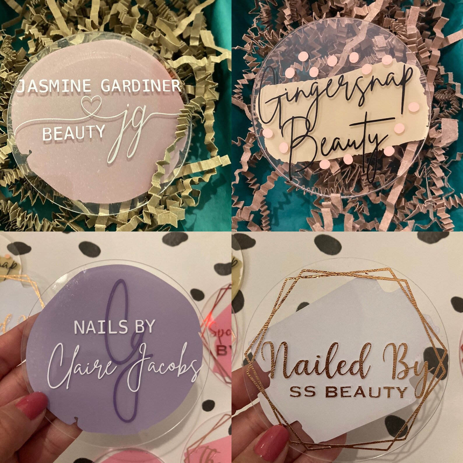 Name / Logo Acrylic Disc Nailfie Acrylic Disc Nail Art - Etsy