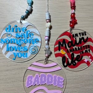 Acrylic Car Charm With Beads, Drive Safe Gift - Etsy