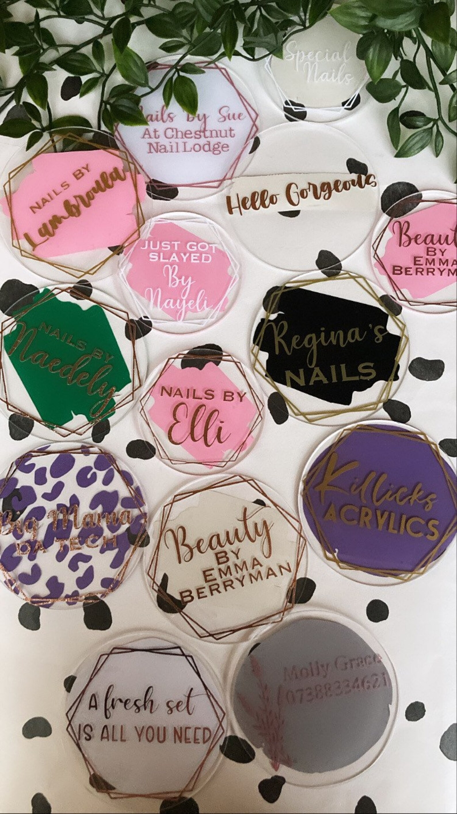 Name / Logo Acrylic Disc Nailfie Acrylic Disc Nail Art - Etsy