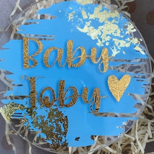 Gold Leaf Cake Topper 15cm Acrylic Cake Topper Personalised - Etsy UK