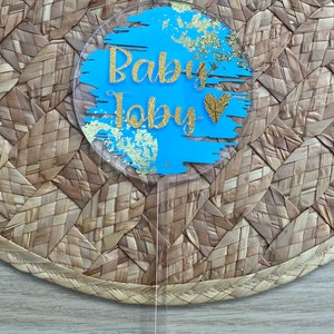 Gold Leaf Cake Topper 15cm Acrylic Cake Topper Personalised - Etsy UK