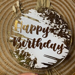 Gold Leaf Cake Topper 15cm Acrylic Cake Topper Personalised - Etsy UK