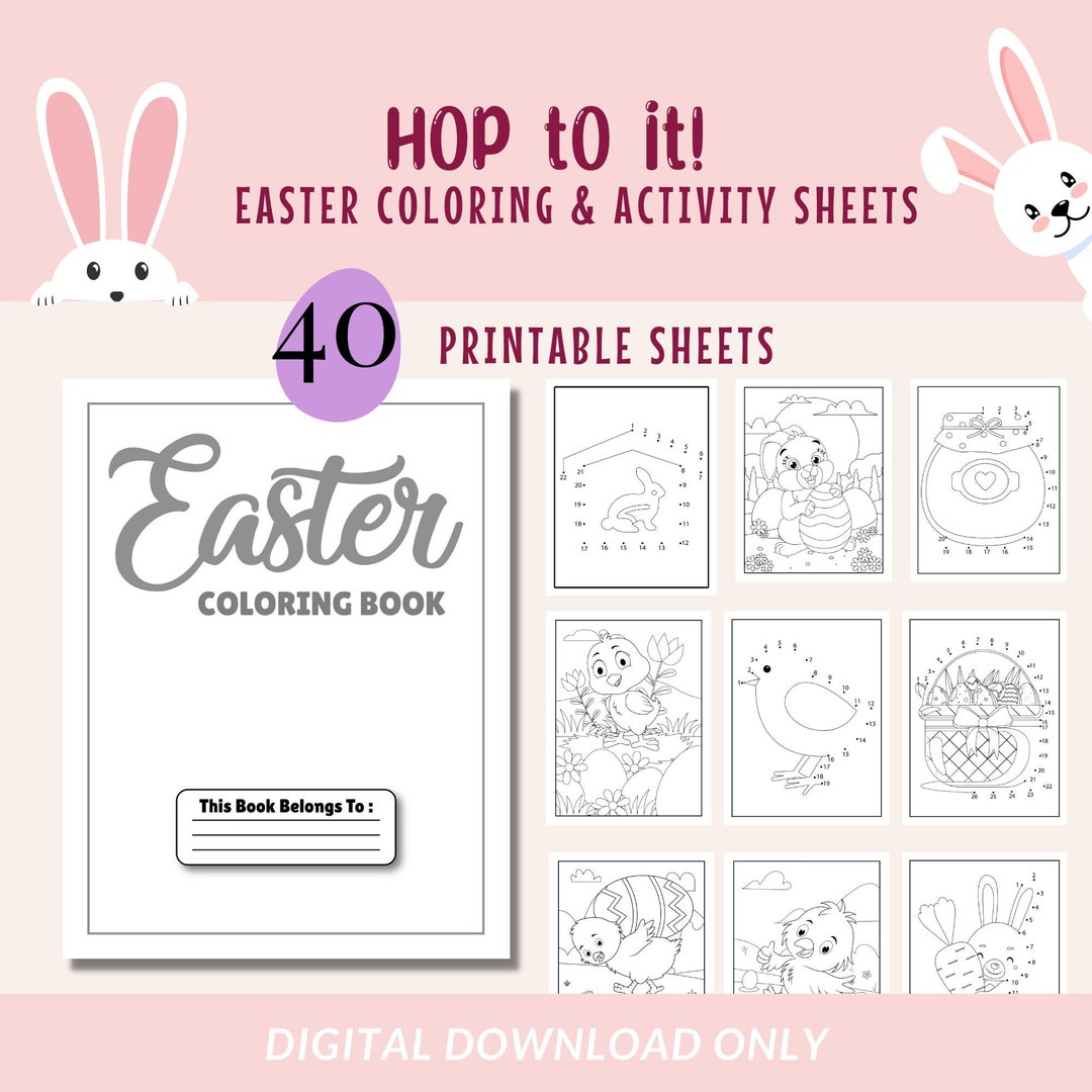 Printable Easter Bunny Activity Pages, 40 Pages Spring Activity Sheets ...
