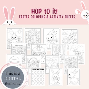 Printable Easter Bunny Activity Pages, 40 Pages Spring Activity Sheets ...