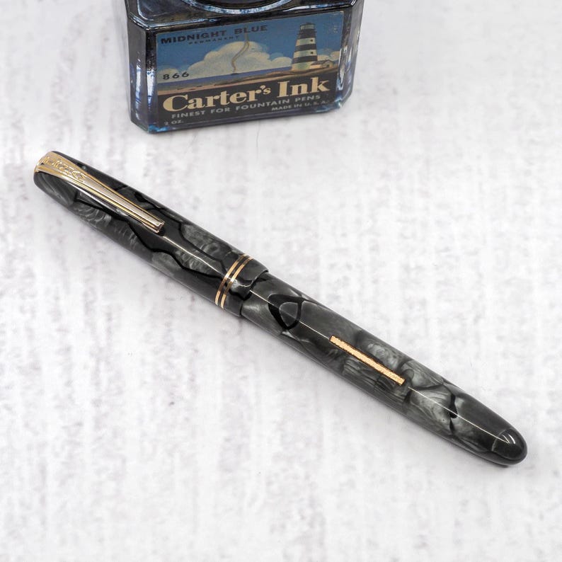 Vintage Burnham No. 55 Fountain Pen, 14k Gold Nib, Restored - Etsy