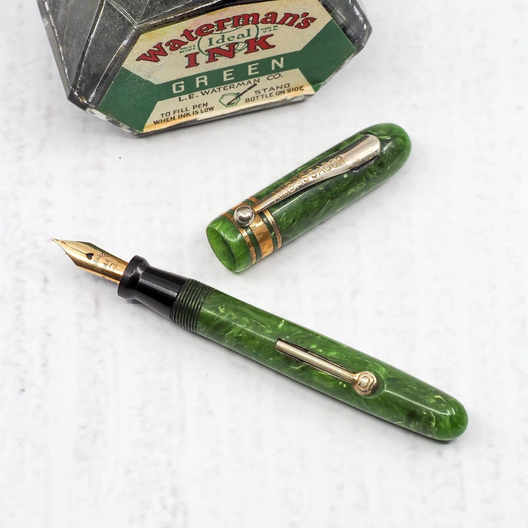 Vintage Ambassador Small Fountain Pen, Pocket-size Pen, 14k Nib ...