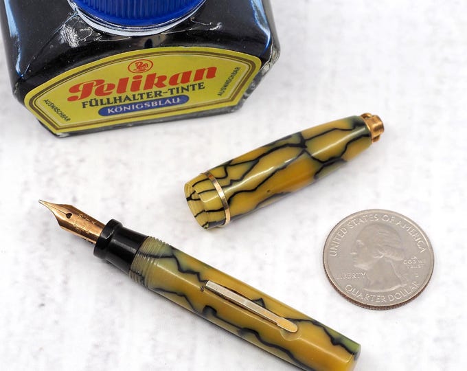 Vintage Ring-top Fountain Pen, Mini Fountain Pen, 14k Nib, Restored - Etsy