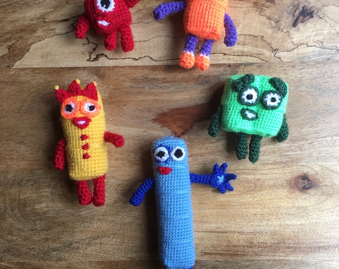 Hand Crocheted Numberblocks 1-5. 3D, to Scale, Ideal for Early Maths - Etsy