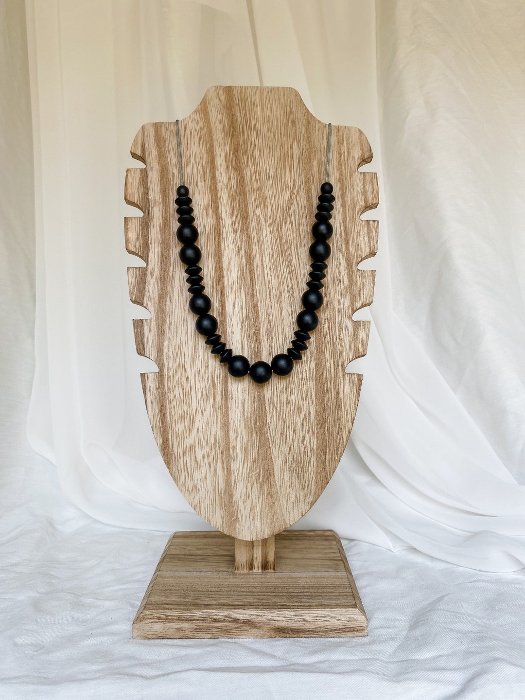 Black Modern Mama Silicone Necklace | Nursing Necklace | Breastfeeding ...