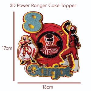 Personalise 3D Power Ranger Cake Topper With Name & Age Birthday Cake ...