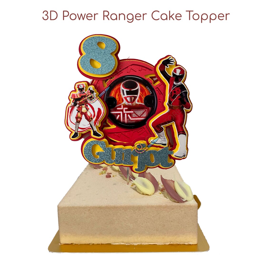 Personalise 3D Power Ranger Cake Topper With Name & Age Birthday Cake ...