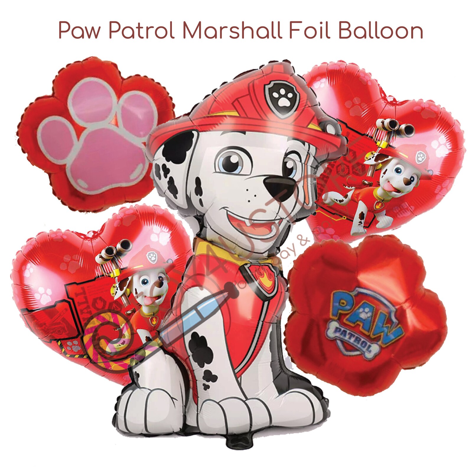5pcs Paw Patrol Marshall Foil Balloons Kid Birthday Party | Etsy