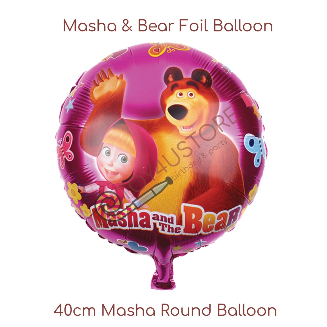 5pcs Masha and the Bear Foil Balloons for Kids Birthday Party ...