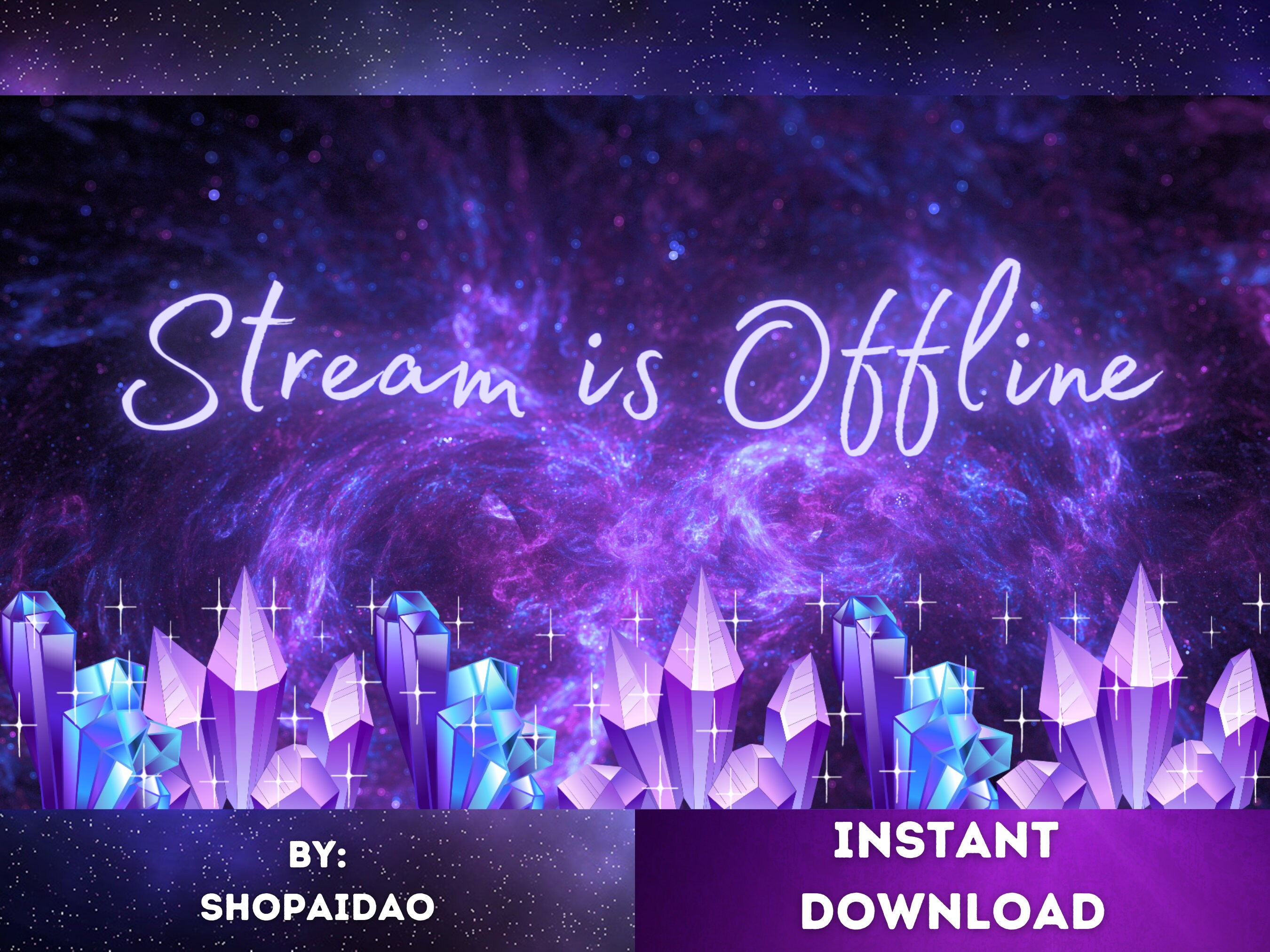 Twitch Stream Overlays - Purple Space Animated Screens / Purple / Space ...