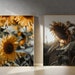 Sunflower Print Set of 2, Floral Botanical Print Set, Fall Sunflowers ...