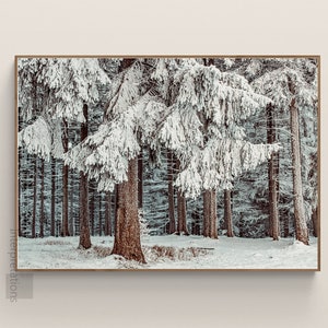 Snowy Tree Print, Pine Tree Printable Art, Winter Landscape Photo ...