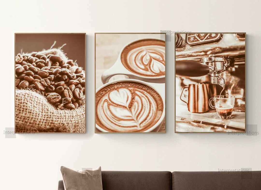 Coffee Print Set of 3, Coffee Printable Art, Coffee Beans, Expresso ...