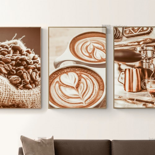 Coffee Print Set of 3 Coffee Printable Art Coffee Beans - Etsy