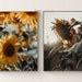 Sunflower Print Set of 2, Floral Botanical Print Set, Fall Sunflowers ...