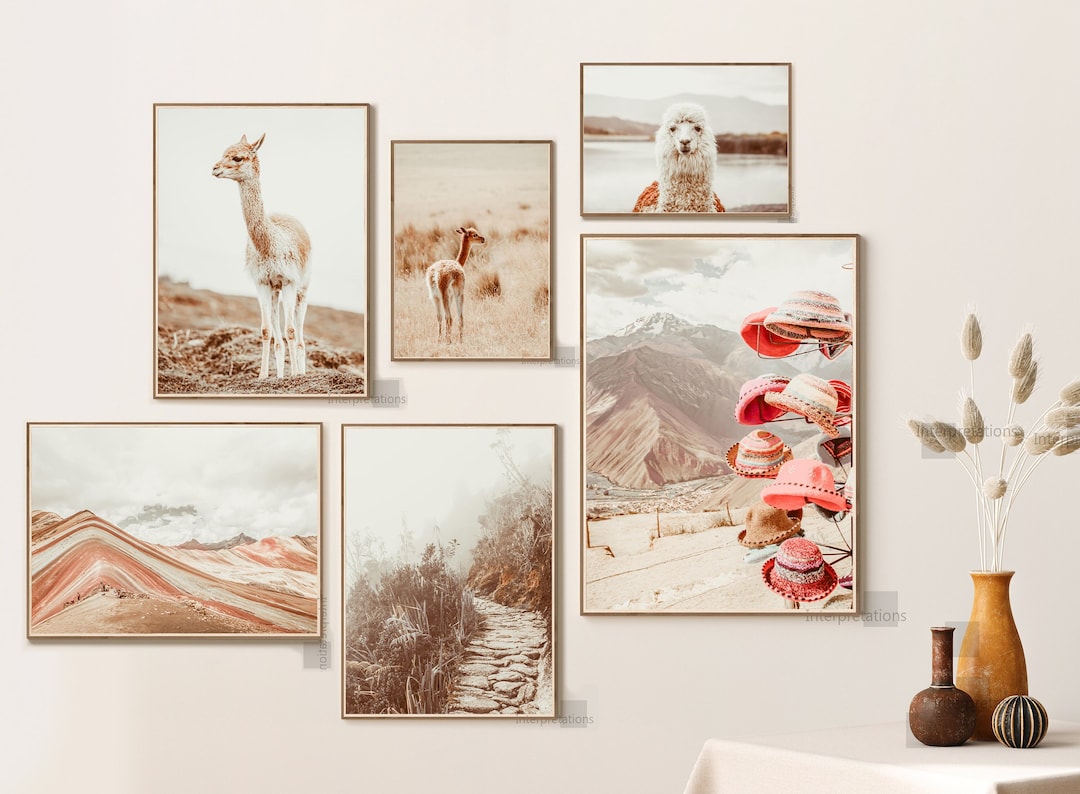 Peru Wall Art Print Set of 6, Nature Printable Art, Travel Llama Wall ...