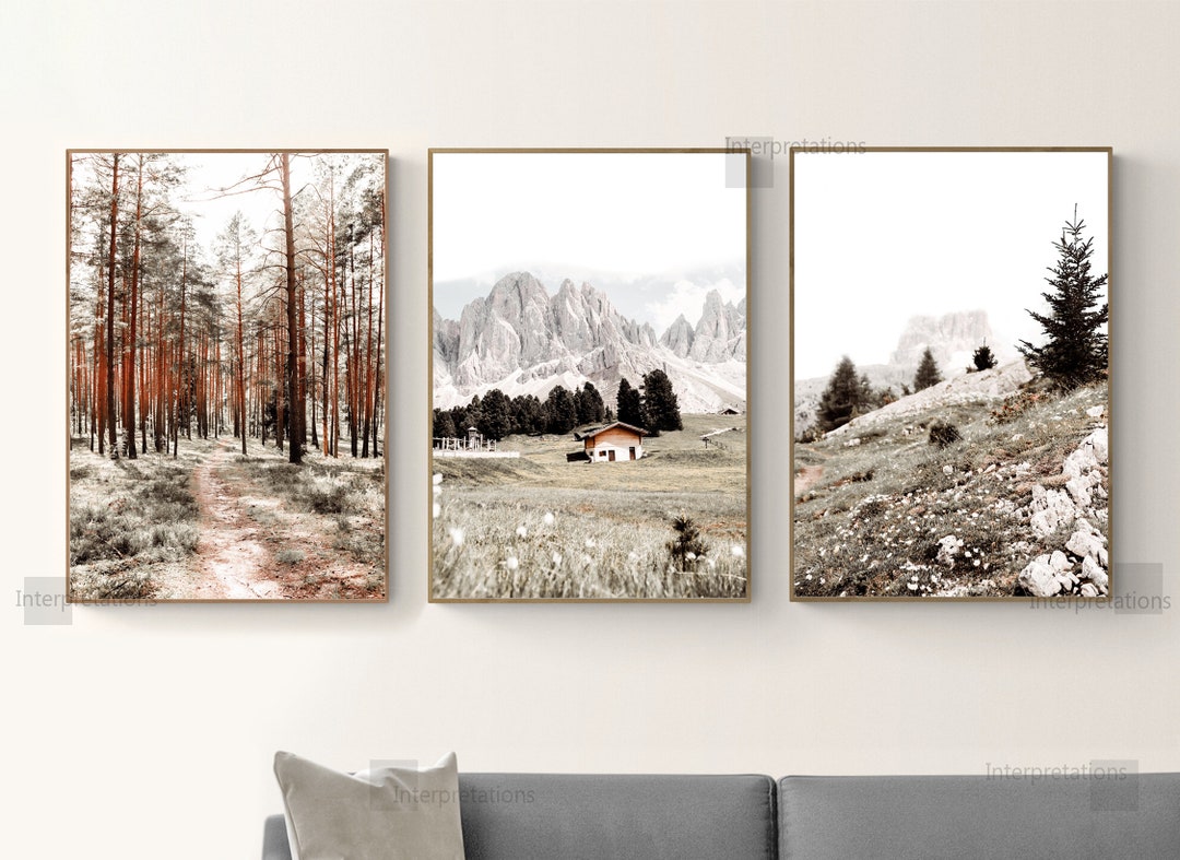 Mountain Print Set of 3, Nature Printable Art, Mountain Wall Decor ...