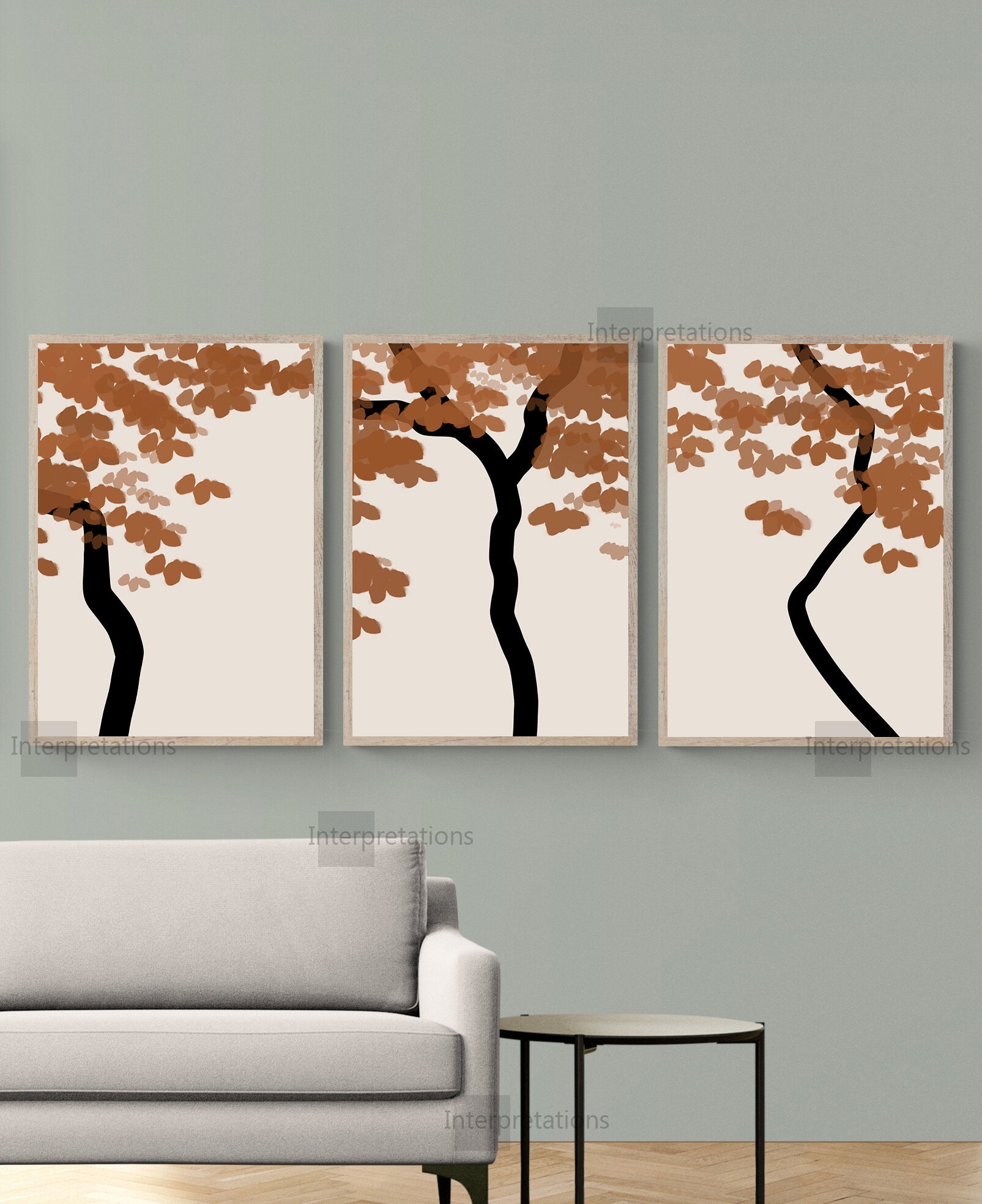 Tree Print Set of 3 Abstract Trees Art Minimal Nature Art - Etsy UK