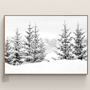 Christmas Print, Pine Trees Printable Art, Winter Landscape Photo ...