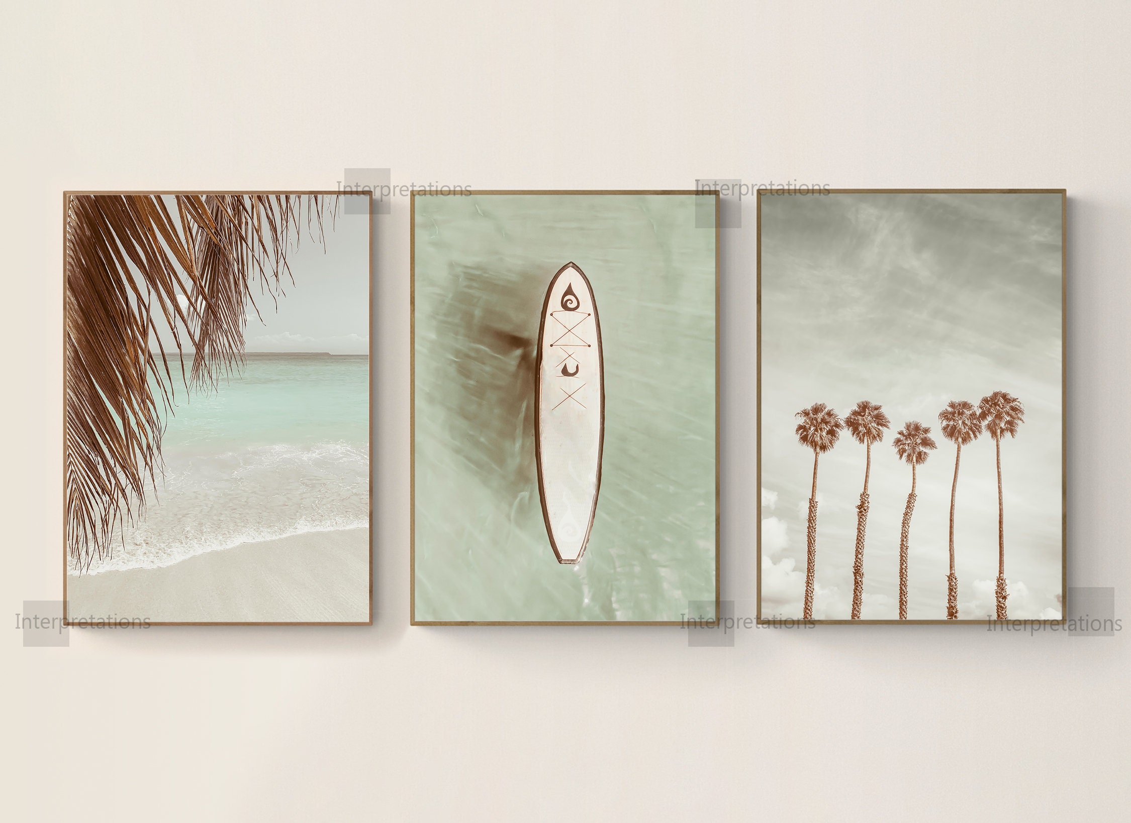 Beach Print Set of 3, Tropical Art Prints, Summer Printable Wall Decor ...