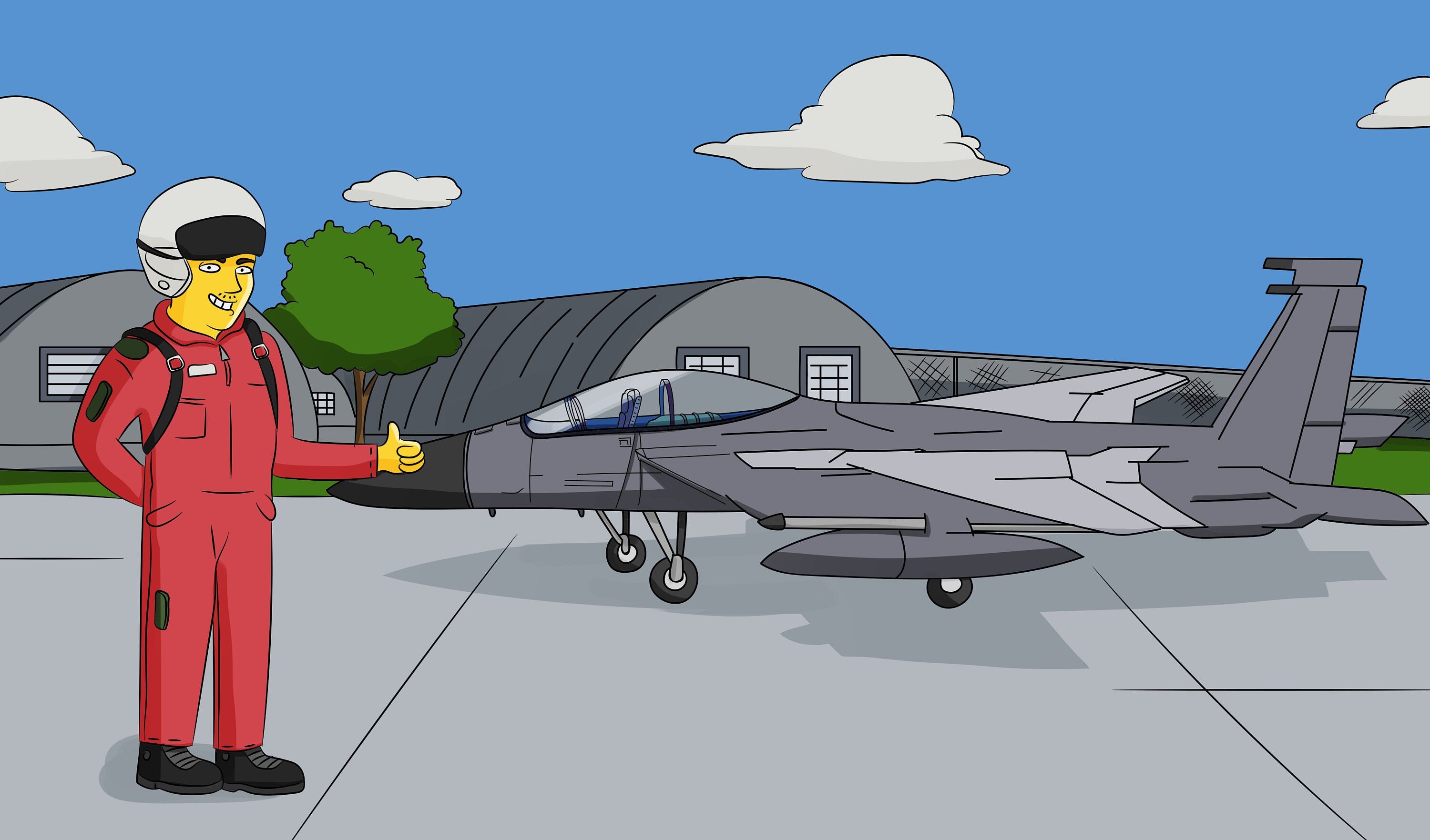 Custom F-15 Air Force Pilot Cartoon Caricature Portrait | Etsy