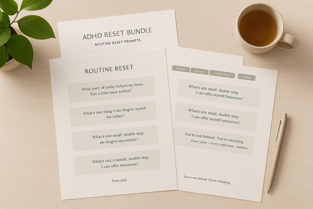 ADHD Routine Reset Journal | Printable Mental Health Planner for Adults ...