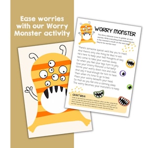 Worry Monster Activity | Ease Children's Worries and Anxiety - Etsy